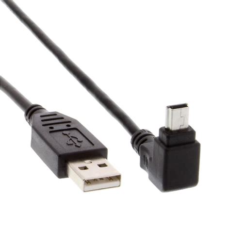 Câble Usb 20 A Mâle Vers Mini B Mâle Coudé 90° Vers Le Bas 2m Ang