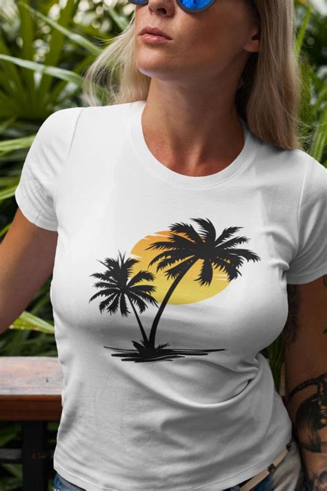 Sunset Palms Graphic Tee Relaxing Beach Vacation Shirt Etsy Tees