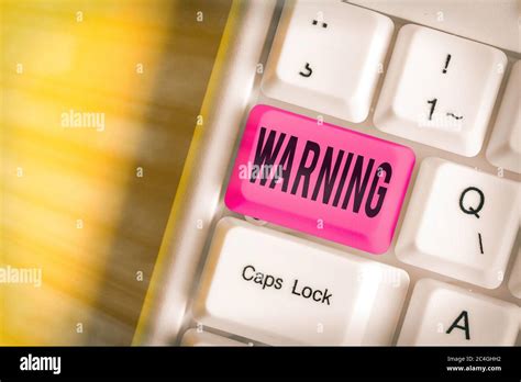 Conceptual Hand Writing Showing Warning Concept Meaning Statement Or Event That Indicates A