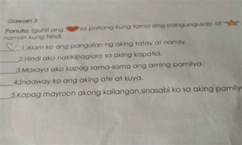 Gawain Panuto Iguhit Ang Sa Patlang Kung StudyX