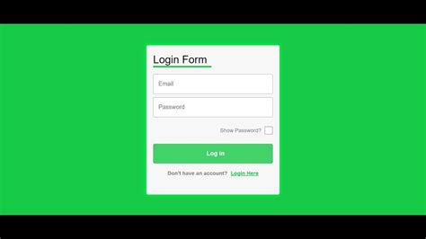 Create Login Form And Sign Up Form With Validator And Button To Show Password Using Htmlcss And