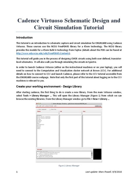 Cadence Virtuoso Schematic Design And Circuit Simulation Tutorial Pdf