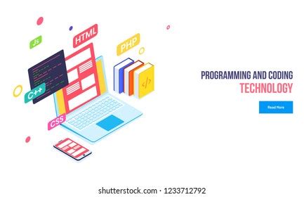 Programming Coding Technology Concept Based Responsive Stock Vector Royalty Free