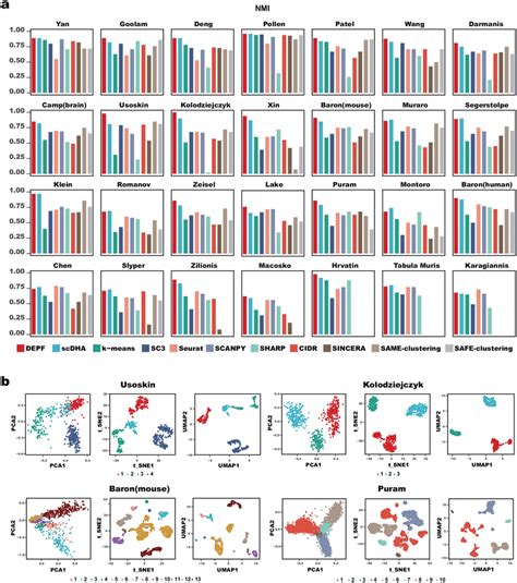 A Clustering Performance Of Depf And Singlecell Clustering