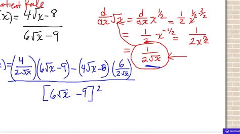 Calc I Derivative Quotient Rule Youtube