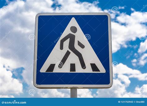 Traffic Sign Pedestrian Crossing Stock Image Image Of Safe Care