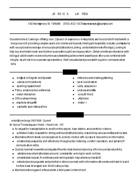 7 Doorman Concierge Resume Examples Top Skills