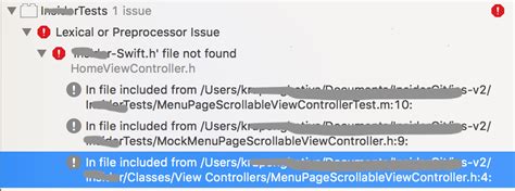 Objective C Xctest Lexical Or Preprocessor Issue Myproject Swift H