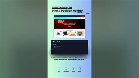 sticky position navbar css coding navbar website frontenddeveloper stick youtube