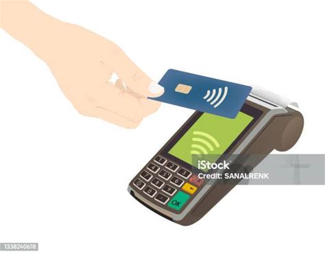 비접촉식 결제 Nfc 신용 카드 구매 결제 탭으로 벡터 스톡 일러스트 Brand Name Mobile Payment에 대한 스톡