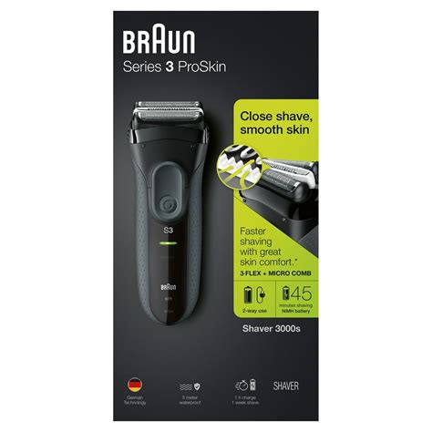 Braun Series 3 Proskin 3000s Mens Rechargeable Electric Shaver Black