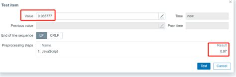 Zabbix Javascript预处理 保留小数点取整