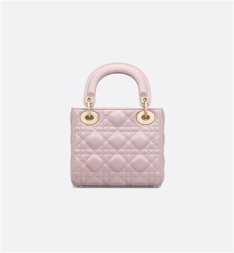Mini Lady Dior Bag Lotus Pearlescent Cannage Lambskin Dior