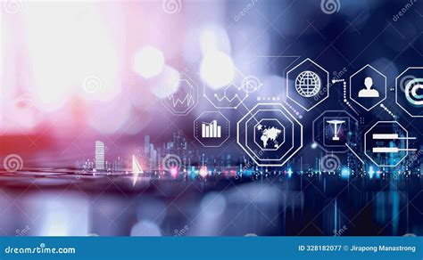 Futuristic Fintech Data Visualization With Glowing Charts Royalty Free