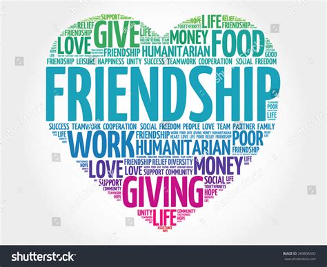 Friendship Word Cloud Heart Concept Stock Vector 269806502 Shutterstock