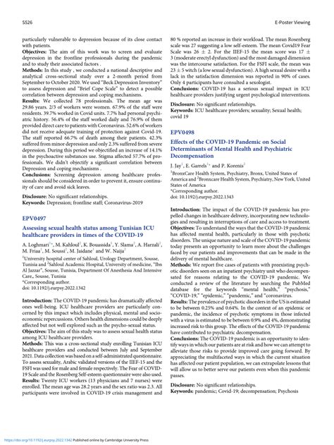 Pdf Assessing Sexual Health Status Among Tunisian Icu Healthcare