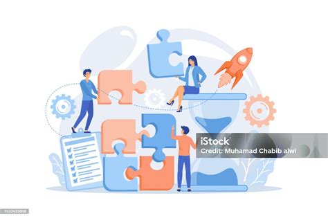 프로젝트 관리 비즈니스 프로세스 및 계획 워크플로 조직 함께 일하는 동료 팀워크 프로젝트 전달 개념 플랫 벡터 현대 일러스트 레이 션 개념에 대한 스톡 벡터 아트 및 기타