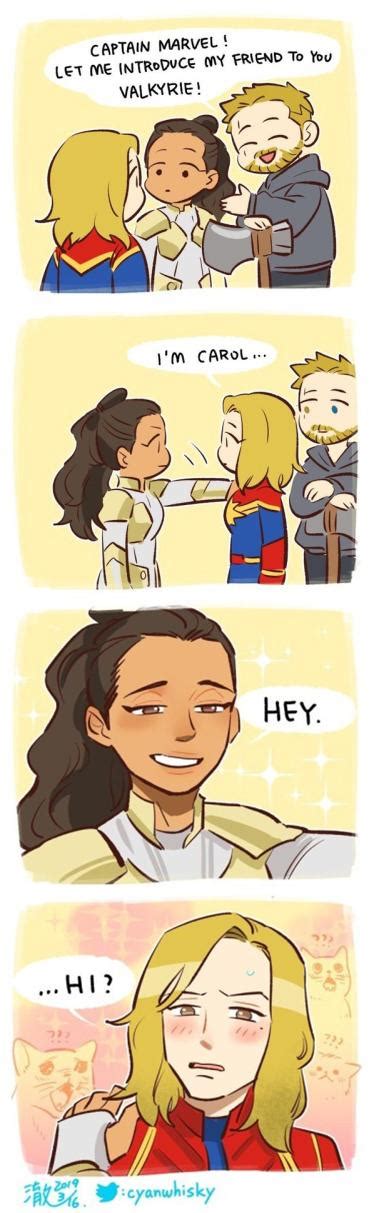 Valkyrie Meeting Captain Marvel By Cyanwhisky Marvelstudios