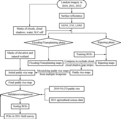workflow for mapping paddy rice distribution using the multi temporal