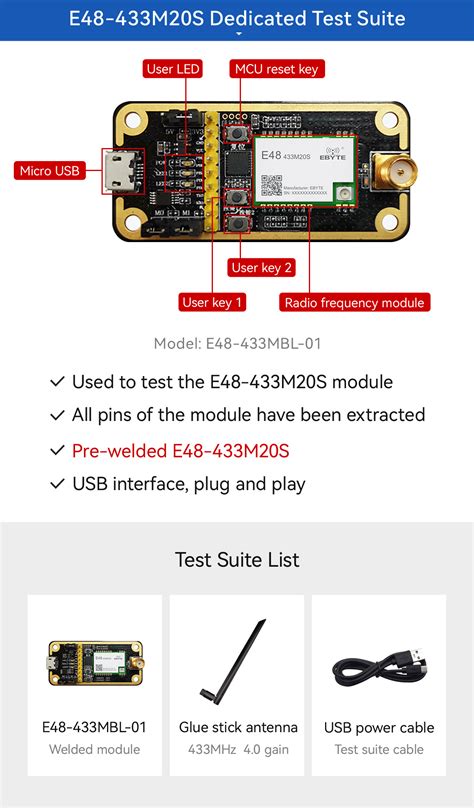 Ebyte Oem E48 433m20s Wireless Module Small Size Low Power Consumption 433mhz Rf Transceiver