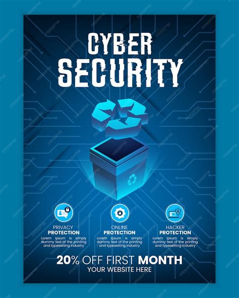 Premium Vector Cyber Security Awareness Poster Or Flyer Template
