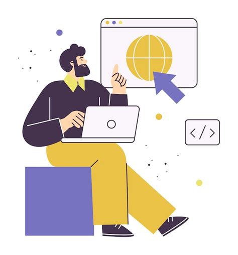 Premium Vector Web Developer At Work Illustration
