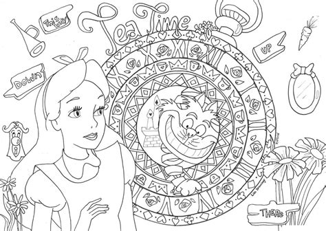 Coloriage Disney Adulte Alice Télécharger Et Imprimer Gratuit Sur