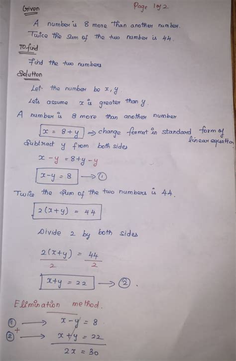 Solved Use A System Of Linear Equations With Two Variables And Two Course Hero