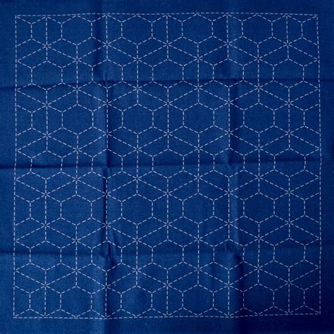 Traditional Sashiko Design Arare Kikko A Threaded Needle