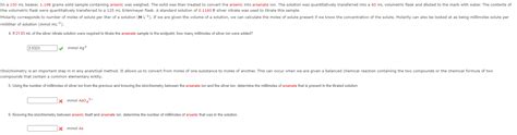 Solved Milliliter Of Solution MmolmL If ML Of Chegg Com