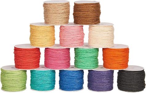 Colored Jute Twine 460 Feet Craft Packing String 2mm Natural Hemp Twine Rope For Christmas