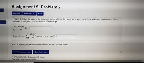solved assignment 9 problem 5 previous problem list next