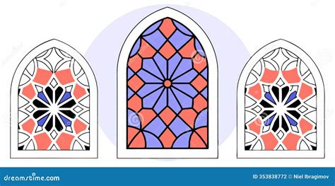 Colorful Geometric Stained Glass Window Design With Modern Patterns