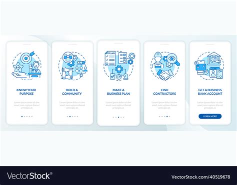 Startup Development Tips Onboarding Mobile App Vector Image