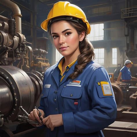 Generative Ai Illustration Of A Industry Maintenance Engineer Woman On Site Premium Ai