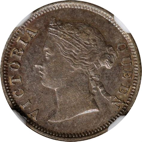 1873年香港五仙银币。伦敦造币厂。hong Kong 5 Cents 1873 London Mint Victoria Ngc