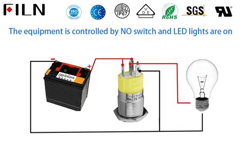 Filn Micro Push Button Switch 16mm Latching Momentary Waterproof Micro
