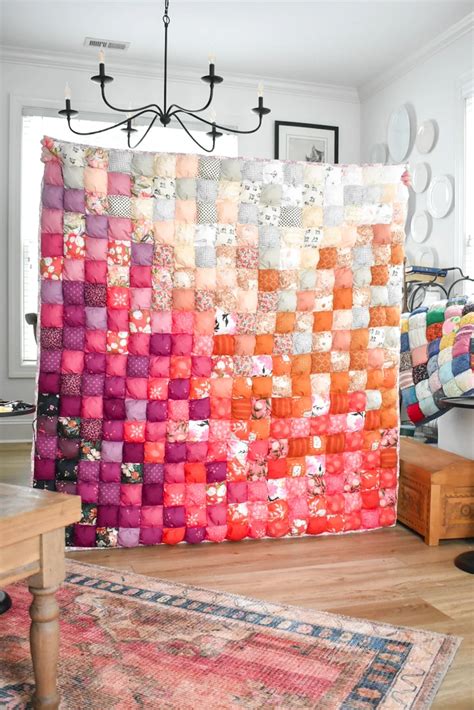 Ombre Puff Quilt Tutorial With VIDEO Puff Quilt Puff Quilt