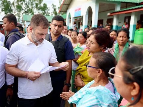 Rahul Gandhi Meets Victims At Relief Camps In Manipur Calls On