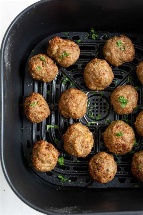 Easy Air Fryer Turkey Meatballs Spoonful Of Flavor