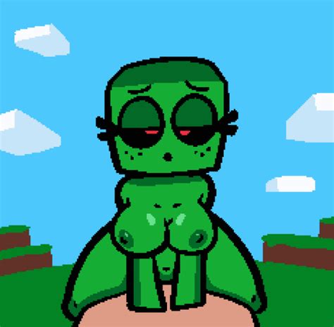 rule 34 animated anthro bouncing breasts breasts creeper minecraft duo female freckles