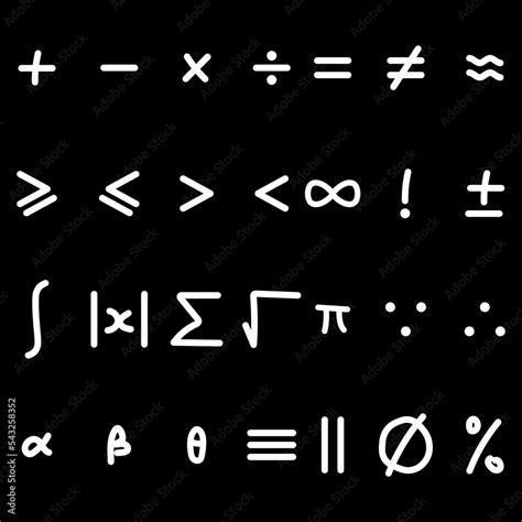 Stockvector Basic Symbols In Mathematics Math Symbol Handwriting Plus