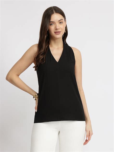 Cotton Halter Top Black