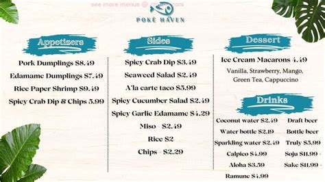 Online Menu Of Poké Haven Restaurant Victorville California 92392