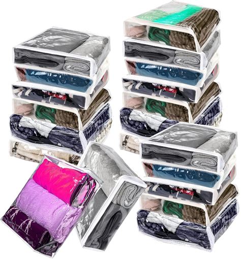 20pcs Clear Vinyl Zippered Storage Bags Plastic Storage