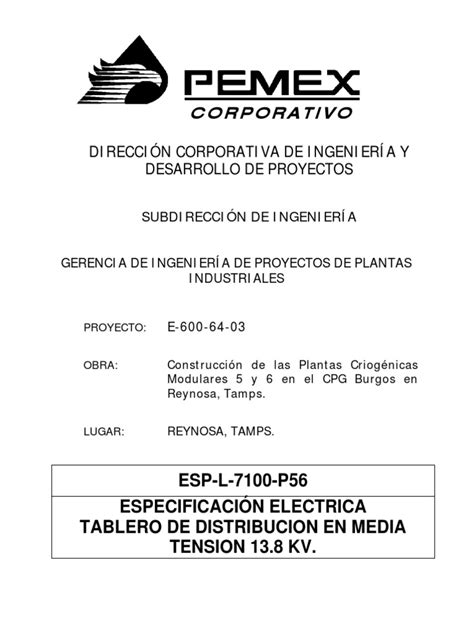 Esp L 7100 P56 Tablero 138 Kv Descargar Gratis Pdf Ingenieria Eléctrica Transformador