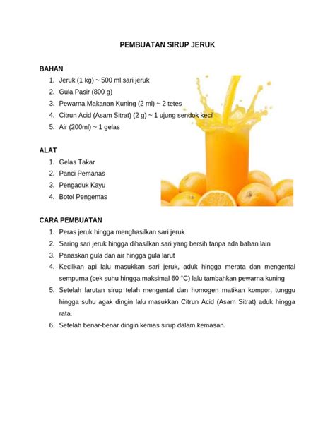 Resep Sirup Jeruk Pdf