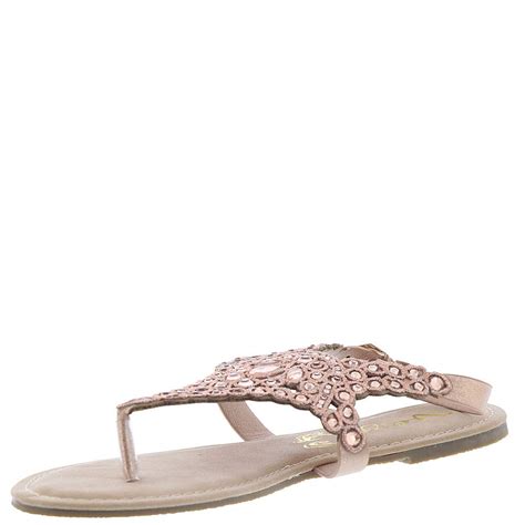 Very G Womens Princess Split Toe Casual Ankle Strap Sandals Rose Gold