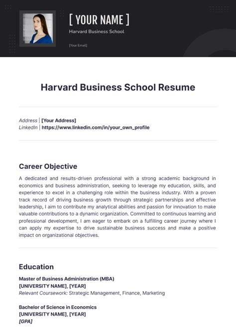 Free Harvard Resume Templates To Edit Online And Download
