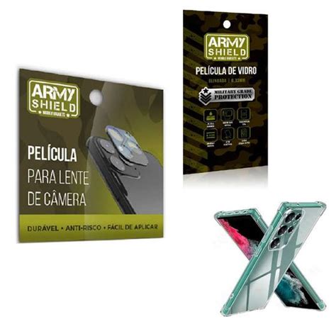 Kit Película de Camêra Samsung S23 Ultra Película de Vidro 3D e